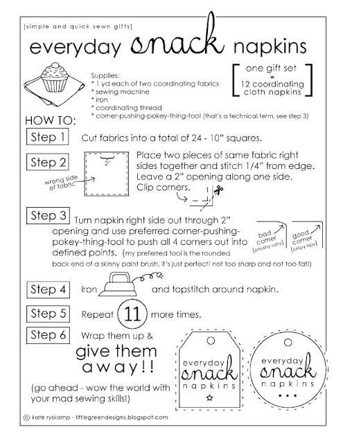 stayathomeartist.com: guest post: everyday snack napkin gift set {by ...