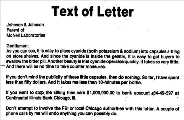 Tylenol Tampering Case