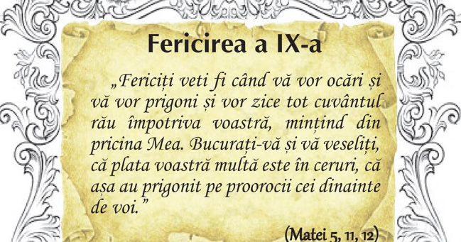 BACAU: Fericirile rostite de Iisus Hristos.Predica de pe munte!