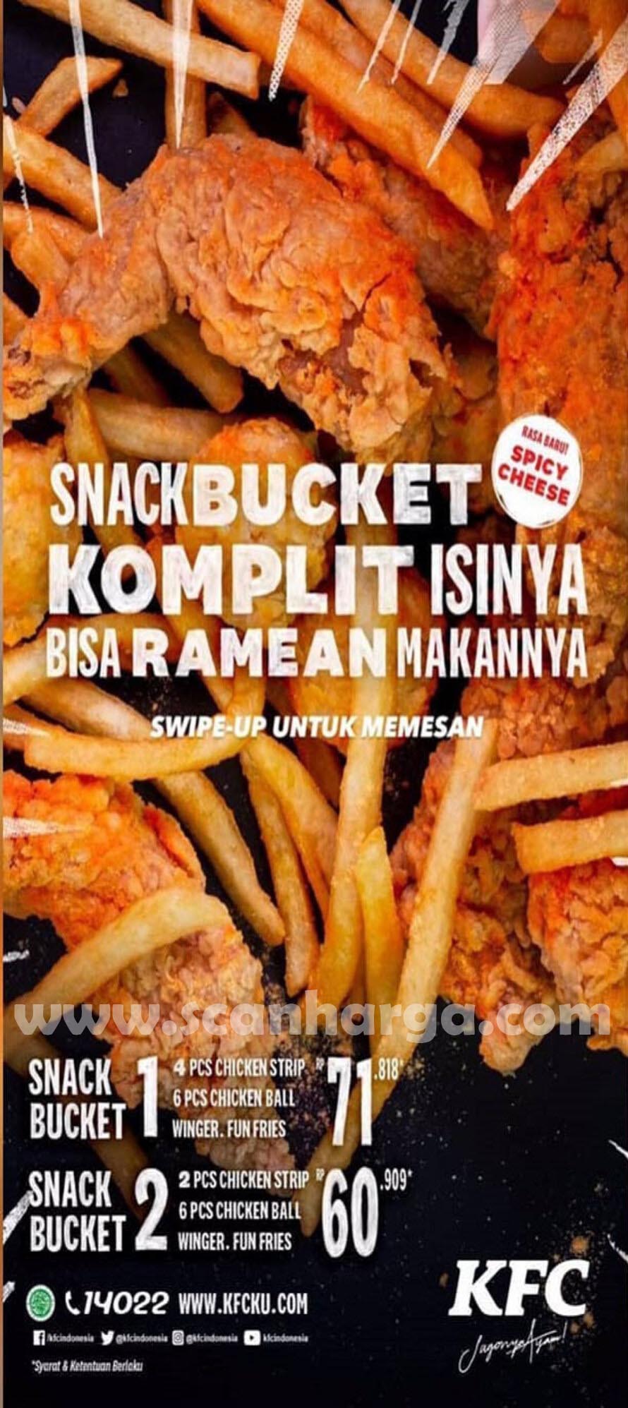KFC Snack Bucket Rasa Baru - KFC Spicy Cheese harga mulai Rp 60Rb-an ...