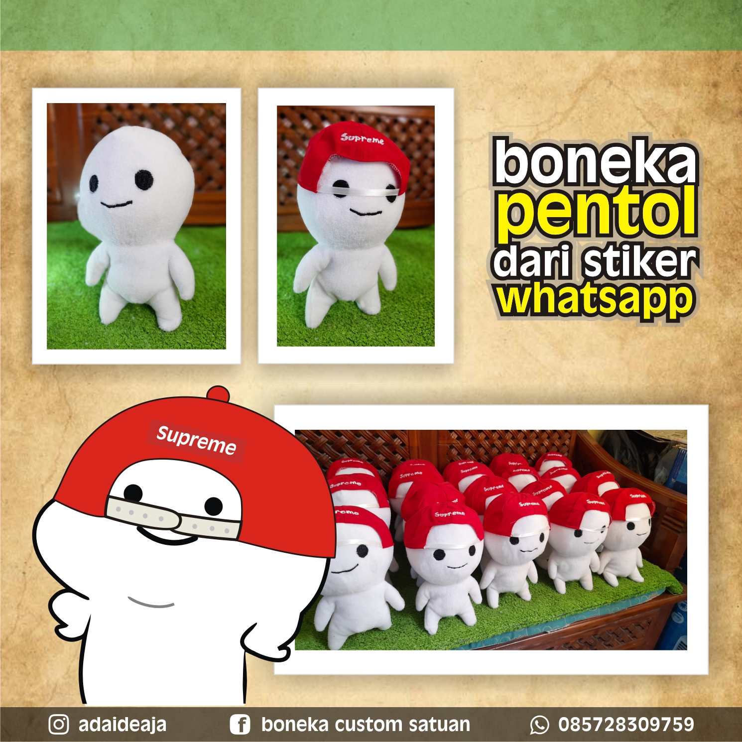 pembuat boneka custom satuan di Solo: Buat Boneka Lucu Sesuai Keinginan