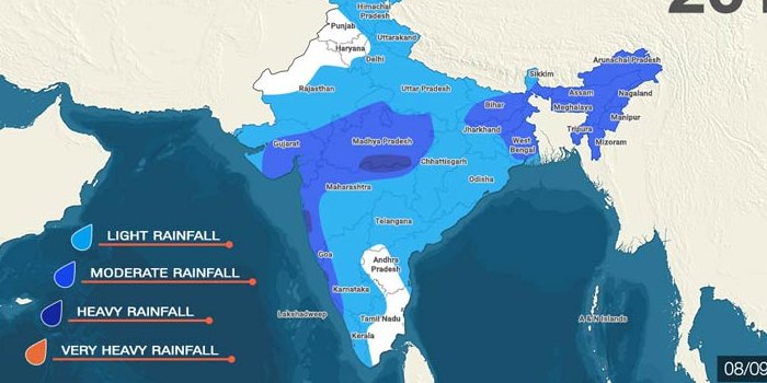 मप्र के 20 जिलों में तेज बारिश की चेतावनी | MP WEATHER FORECAST 7 SEP 2019
