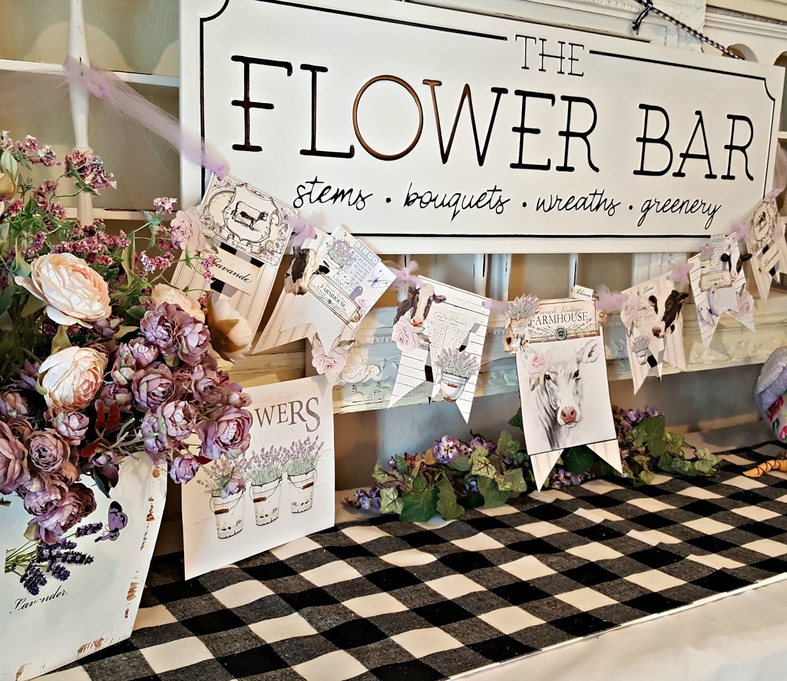 Penny's Vintage Home: French Farmhouse Banner & Lavender Flower Bar