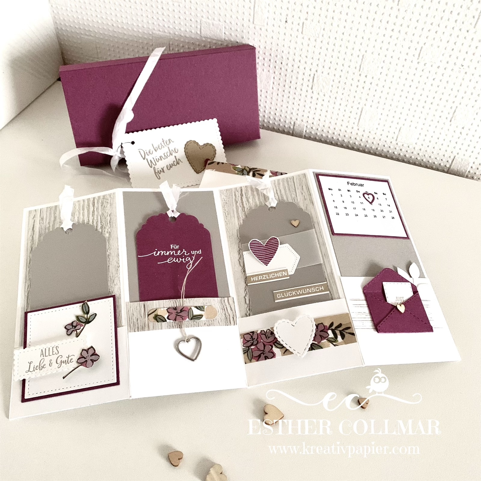 Kreativpapier: Leporello zur Hochzeit