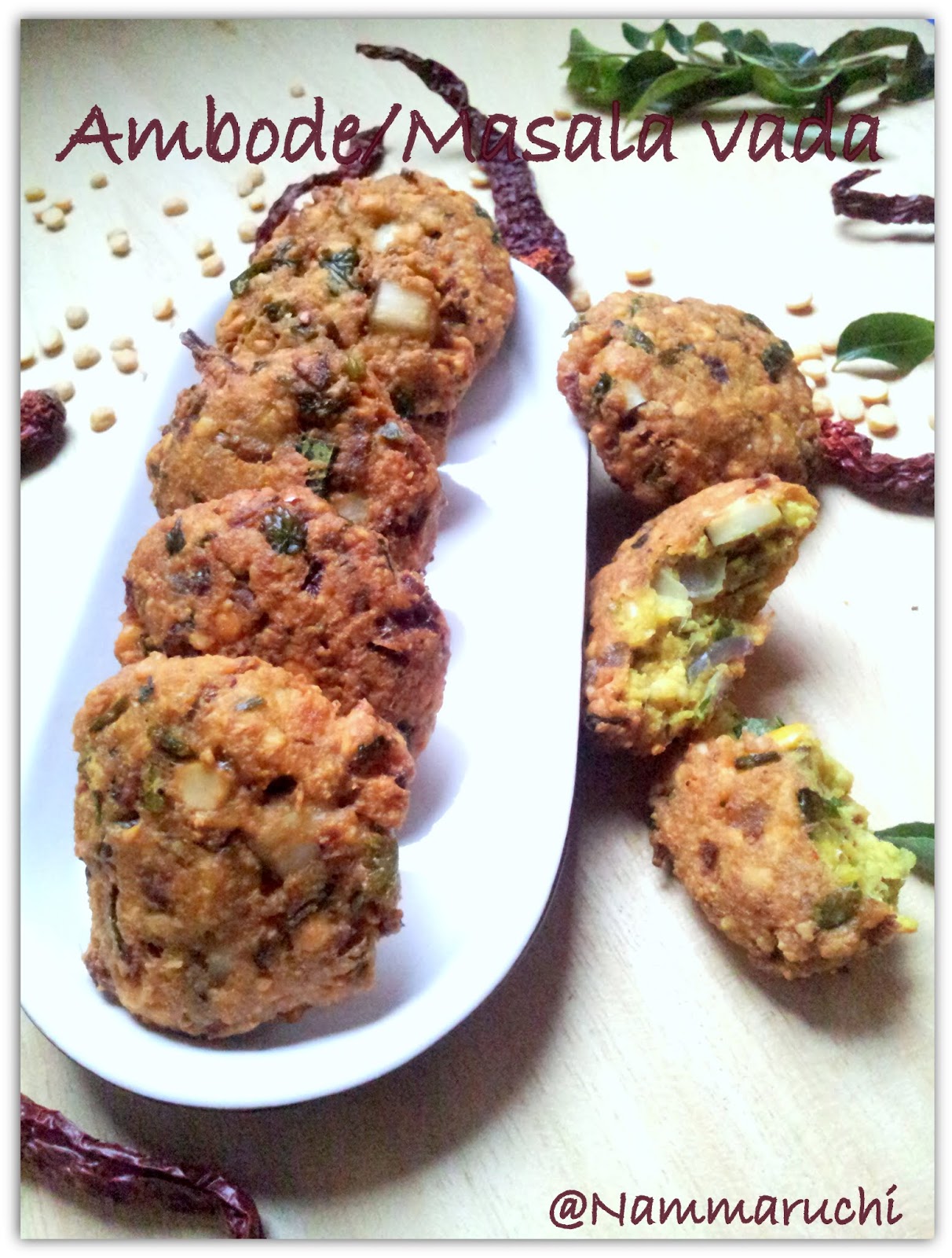 Namma Saviruchi: Ambode / Masala Vade With Sapsige Soppu/Channa dal ...