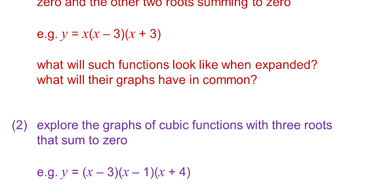 Median Don Steward Mathematics Teaching Cubics
