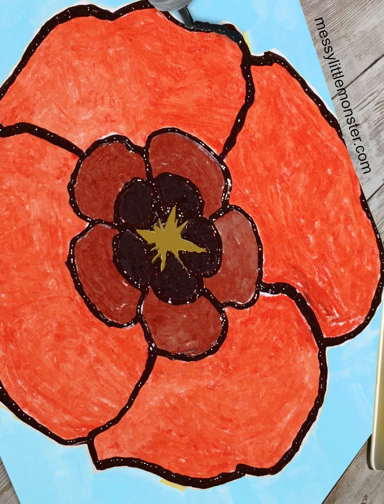 Oil Pastel Poppies Inspired by Georgia O Keeffe - Messy Little Monster