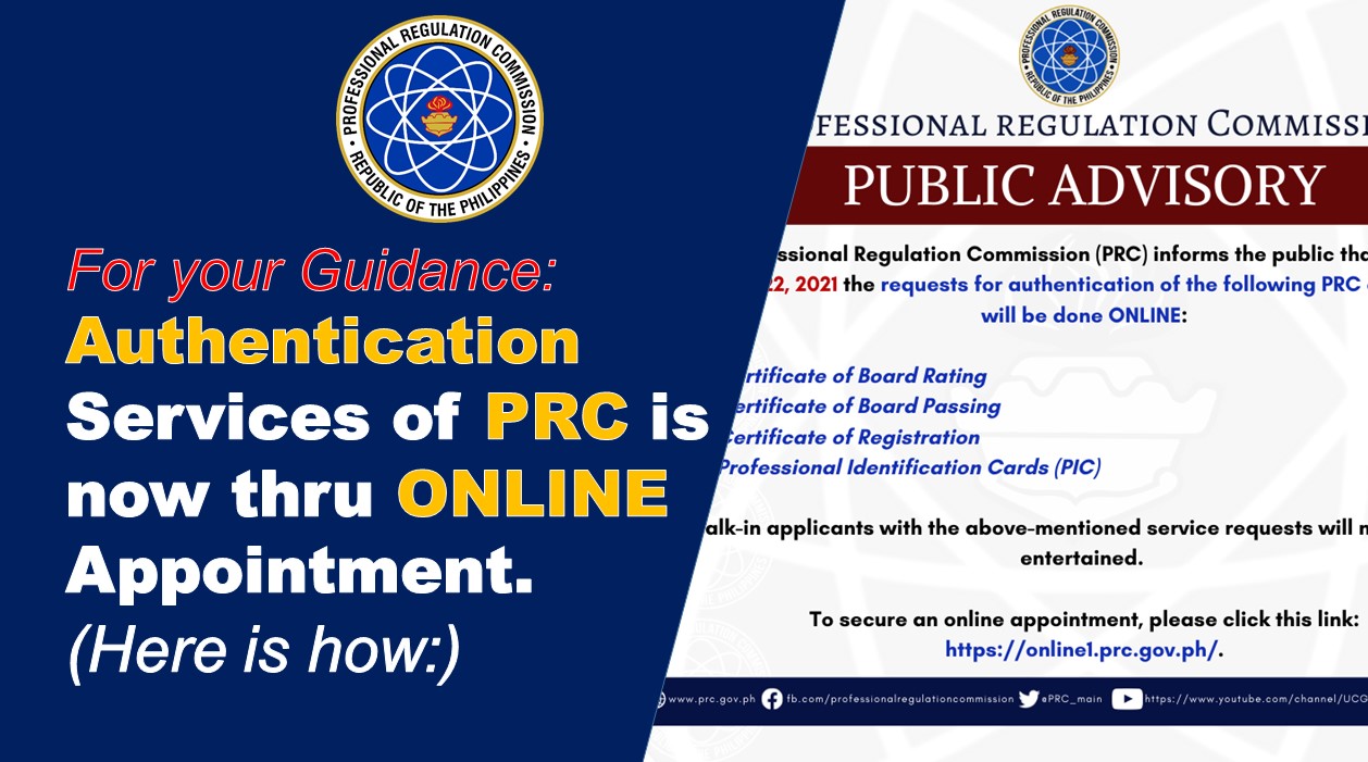 For your Guidance: Authentication Services of PRC is now thru ONLINE ...