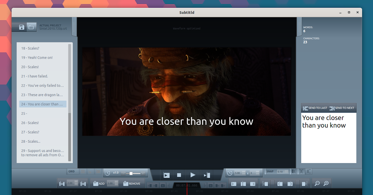 Subtitld Is A Powerful New Subtitle Editor - Linux Uprising Blog