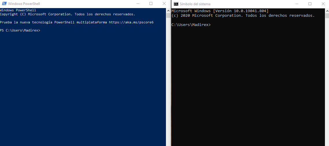 Diferencias entre CMD y PowerShell