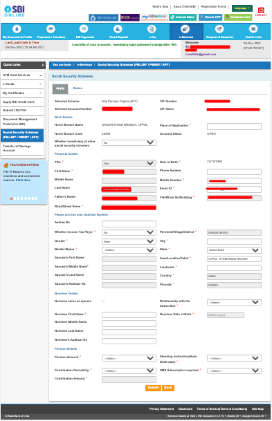 How to Apply For Atal Pension Yojana (APY) From SBI Internet Banking