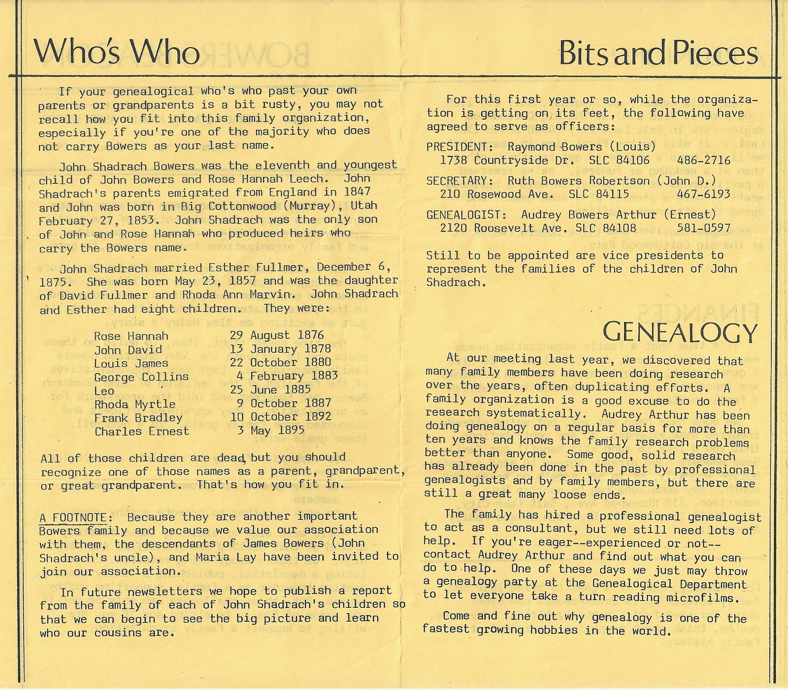 John Shadrach Bowers and Esther Fullmer