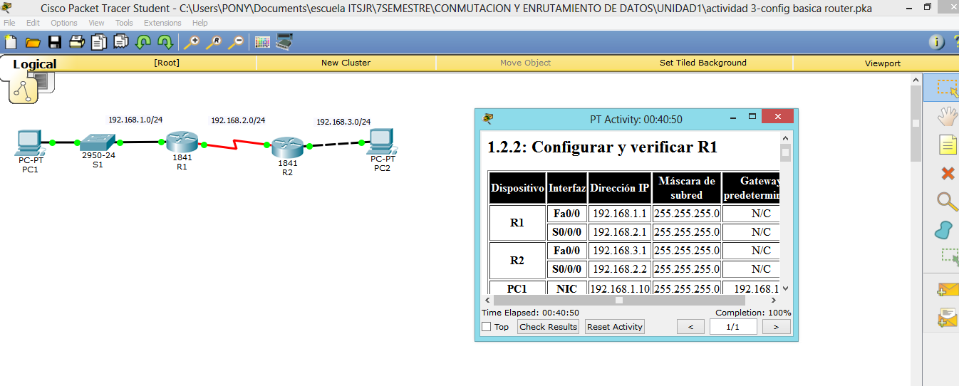 CONMUTACION REDES DE DATOS CCNA II: practica3.- configuracion basica de ...