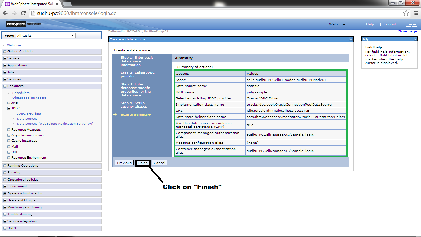 IBM WebSphere Application Server: Configuration oracle data source in ...