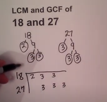 LCM of 18 and 27 plus GCF of 18 and 27 | MooMooMath and Science