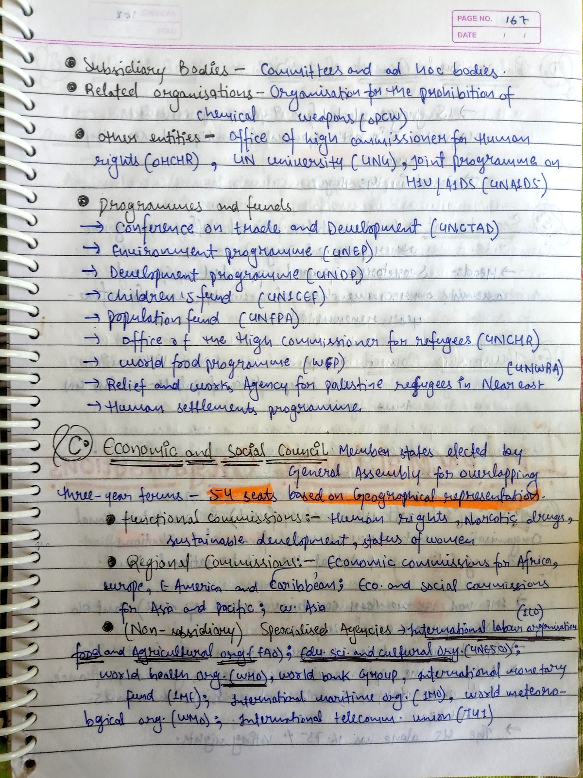 Handwritten notes of International Organisation - Political Science ...