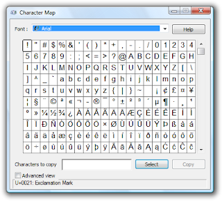 Ms Windows Character Map ~ অন্য রকম