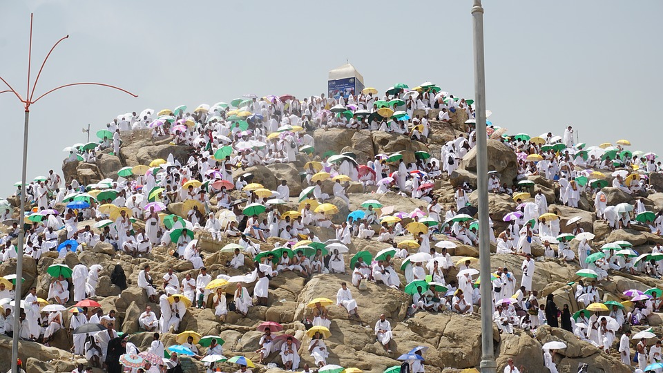 Pilgrims atop Jabal al-Rahmah [ Photo ]