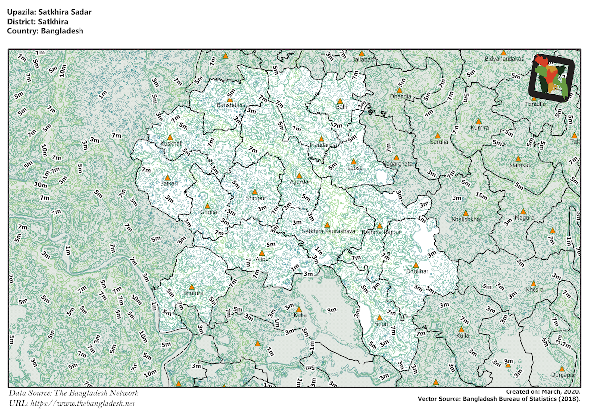 Mouza & Land Use Maps of Satkhira Sadar Upazila, Satkhira, Bangladesh ...