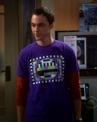 Sheldon's Purple Philips TV Test Pattern T-Shirt From Big Bang Theory ...