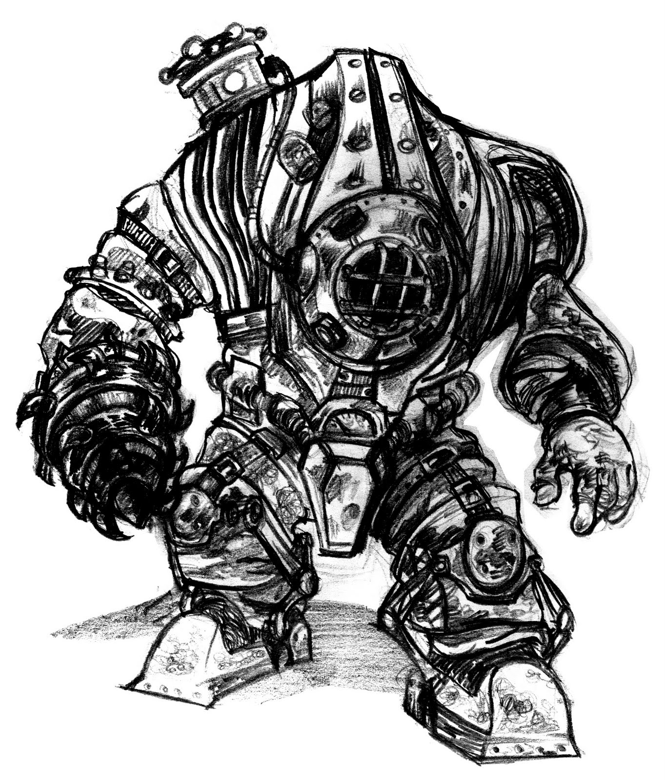 Timmy's Design Blog: Big Daddy (BioShock) Design