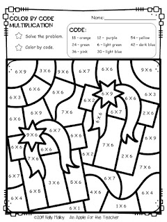 An Apple For The Teacher: Hanukkah Color By Number Math Facts Worksheet