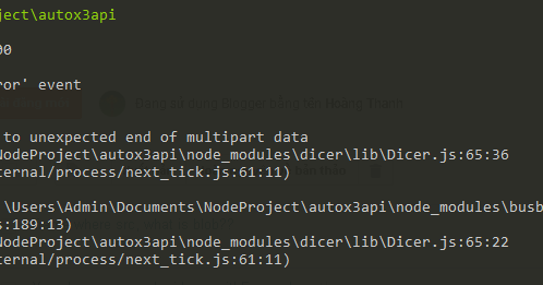 How fix Unhandled 'error' event with expressjs + multer