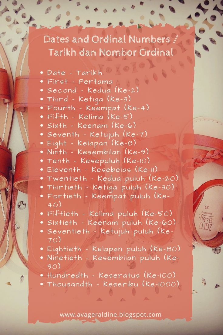 Beginner / Lesson 24 (Dates and Ordinal Numbers) || Learn Malay Through ...