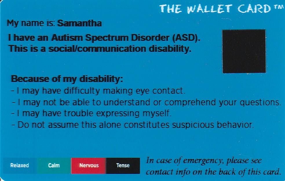 An Autistic Speaking: Carry Letter revisited: The Wallet Card™ from The ...