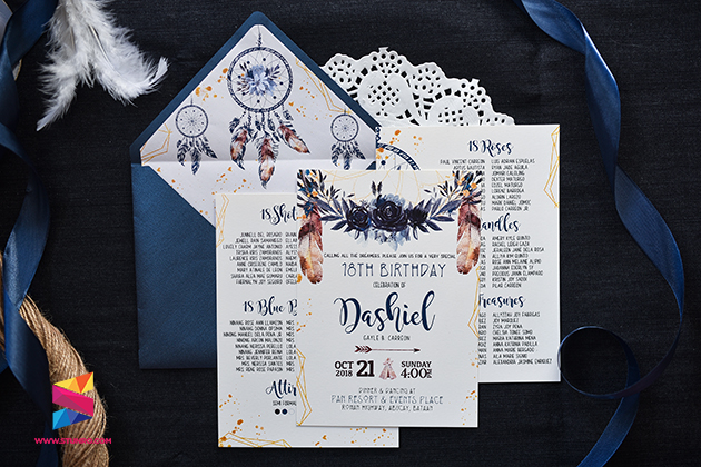Bohemian Themed Debut Invitation - Stunro CreativeWorks
