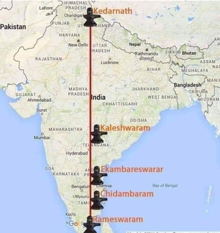 Shiva temples in a straight line from Kedarnath to Rameswaram - iKarma