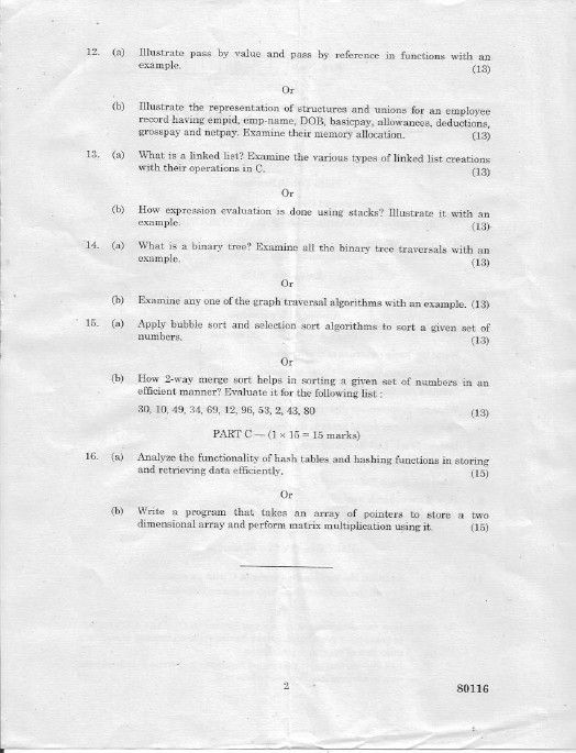 Anna University Ec 8393 — Fundamentals Of Data Structures In C April May2019 Question Paper