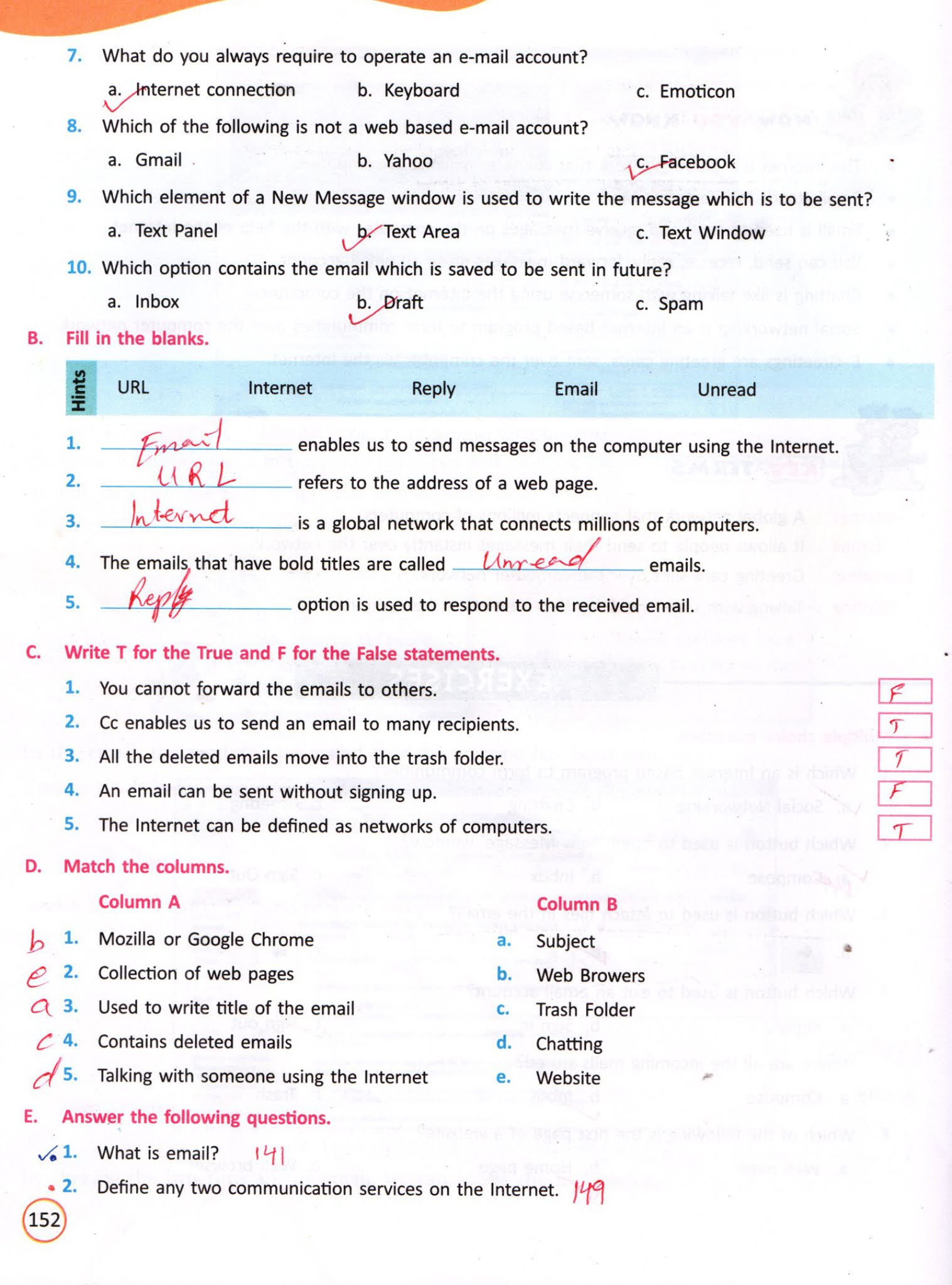 Chapter 13, Email and Other Internet Services ~ Computer, VI Std