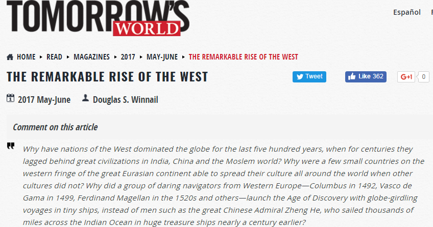 THE REMARKABLE RISE OF THE WEST