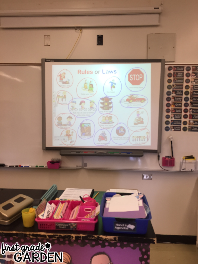 First Grade Garden: Daily Schedule - Theme