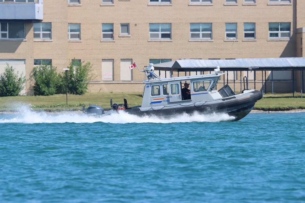 Michigan Exposures: A Passing Mounted Police Boat