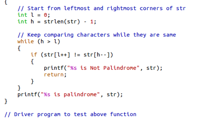 String Is A Palindrome Or Not ~ College Term Work Blog