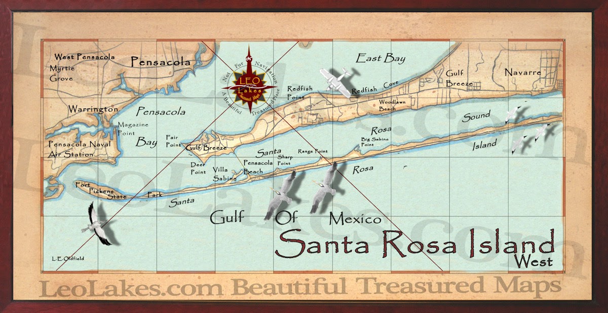 Old field Studio & Leo Lakes: Santa Rosa Island Map