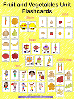 ESL/EFL Preschool Teachers: Fruit and Vegetables Theme Flashcard for ...