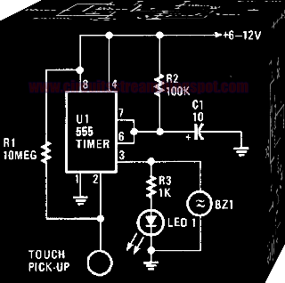 Electronic Time On Touch Switch Circuit Diagram