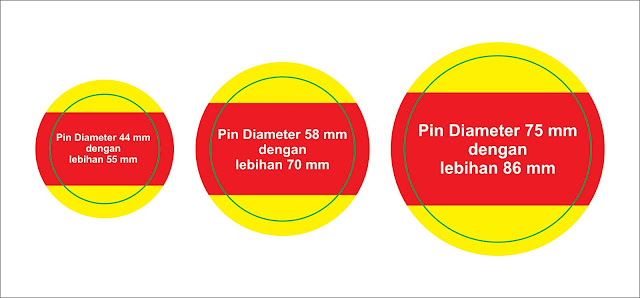 Design Ukuran Pin / gantungan kunci