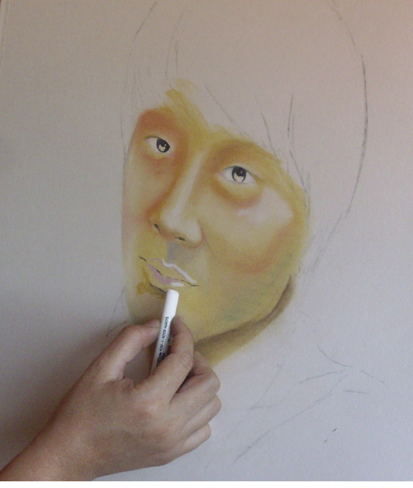 Learning to draw: How to paint portrait with pastel