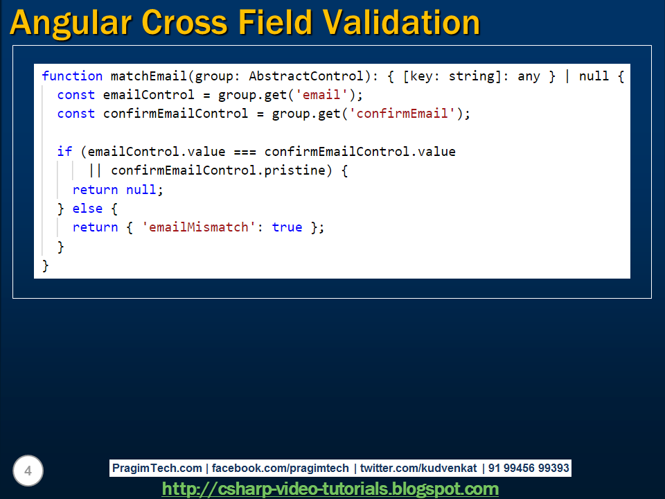 Sql Server Net And C Video Tutorial Angular Reactive Forms Cross Field Validation Slides