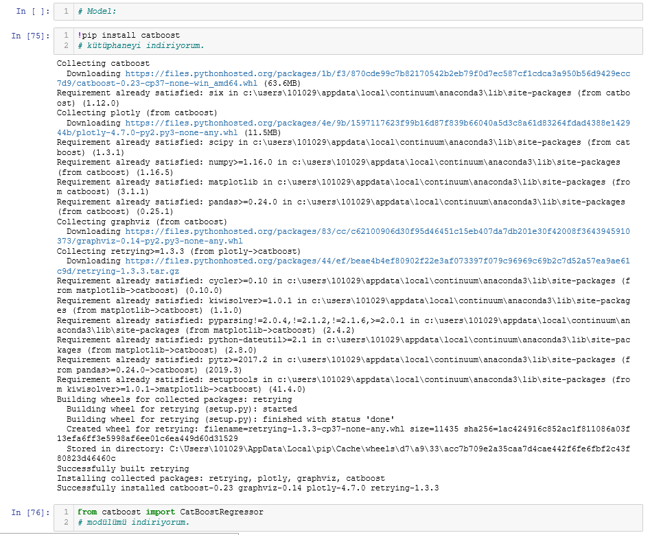 Python - CatBoost (Regresyon)