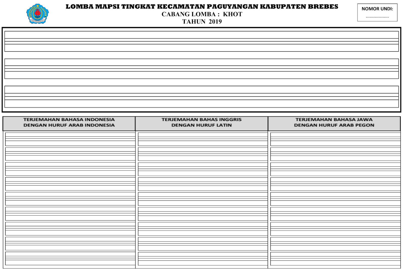 KKG PAI KECAMATAN PAGUYANGAN : KHOT DAN TERJEMAH 3 BAHASA dan KALIGRAFI ...