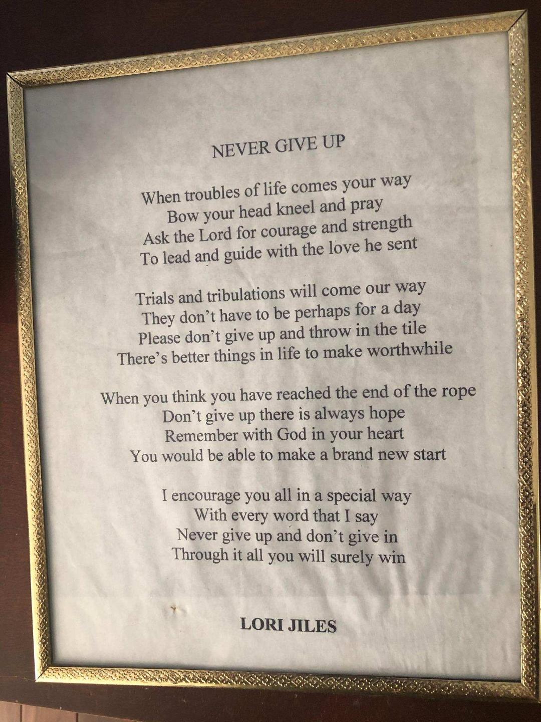 Lori Jiles of North Birmingham Library Pens Poem Called “Never Give Up”
