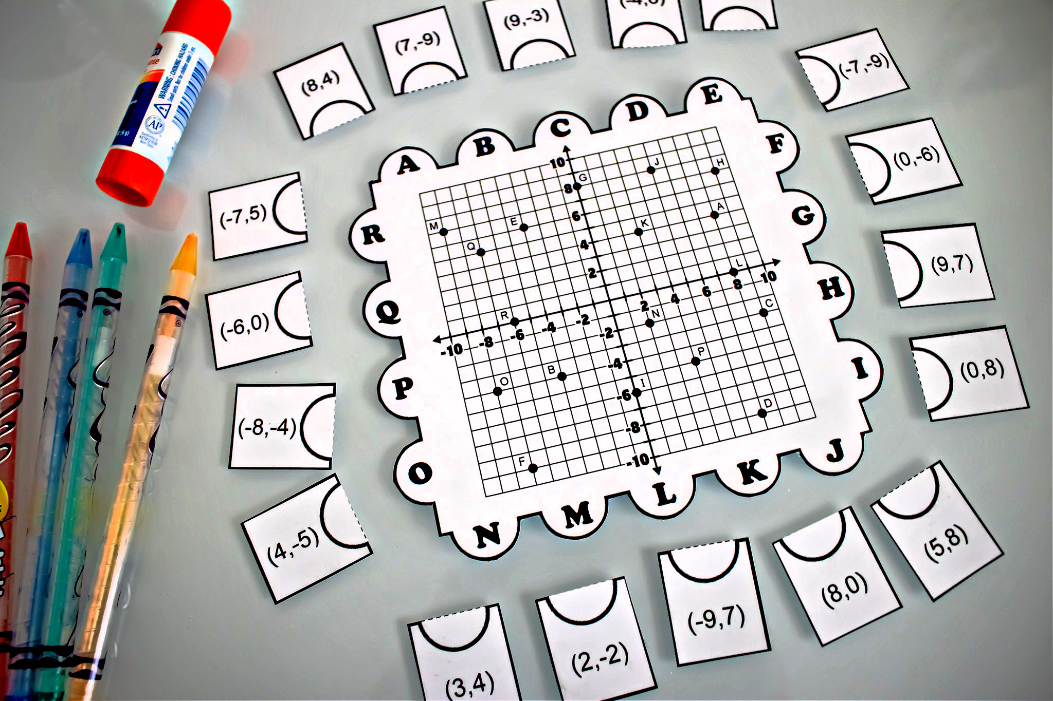 Math in Demand: Coordinate Plane Puzzle Activity Includes Paper and Digital