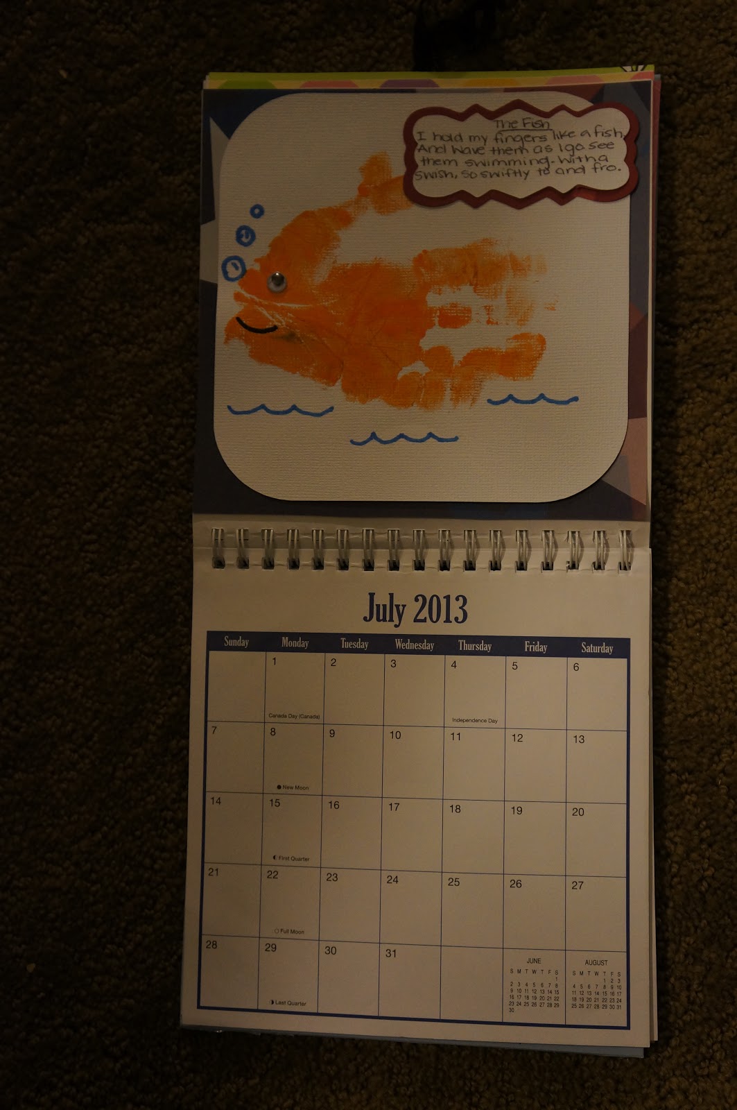 Making my Kids' day special 1 day at a time!: DIY Handprint Calendar