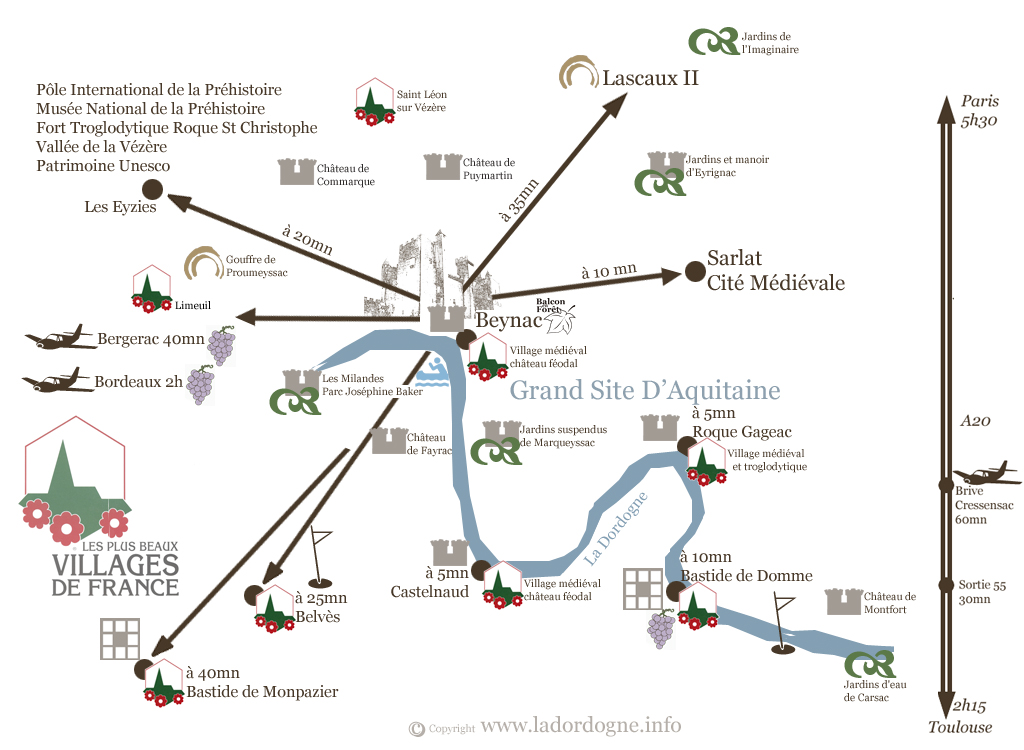Dordogne Map ~ Beynac-et-Cazenac