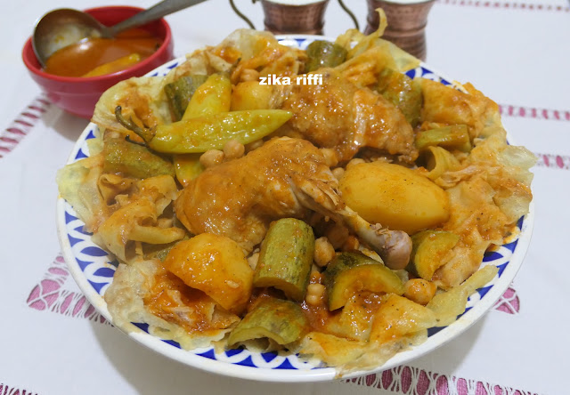 TRIDA DE LA CAMPAGNE BÔNOISE AUX LEGUMES- SAUCE ROUGE ET POULET FERMIER